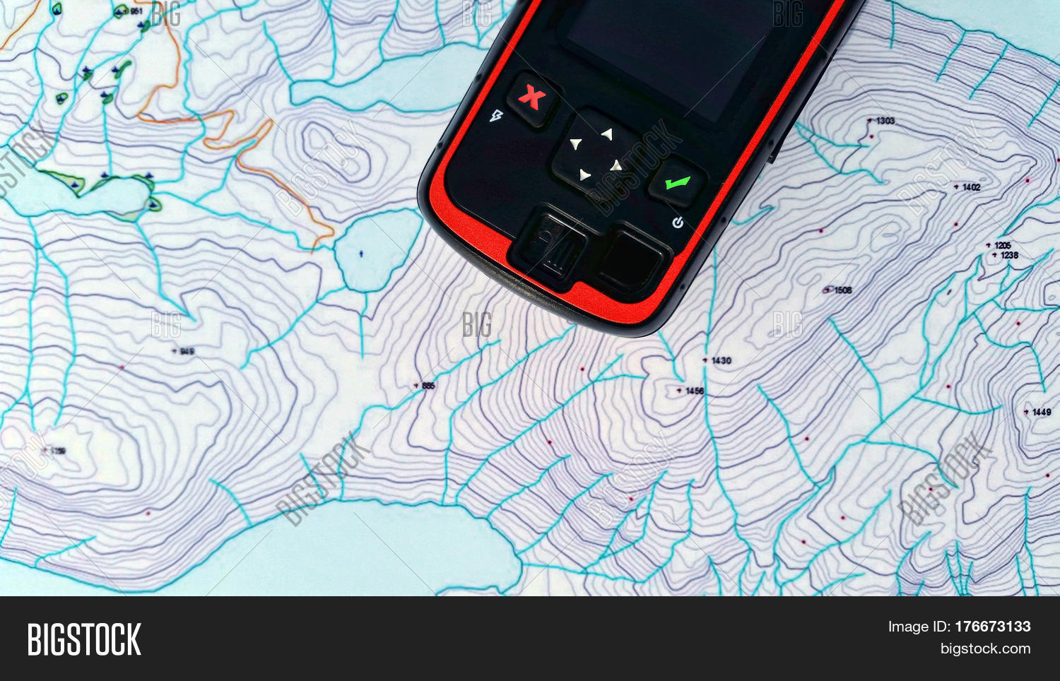 Gps Device Over Topo Image & Photo (Free Trial) | Bigstock