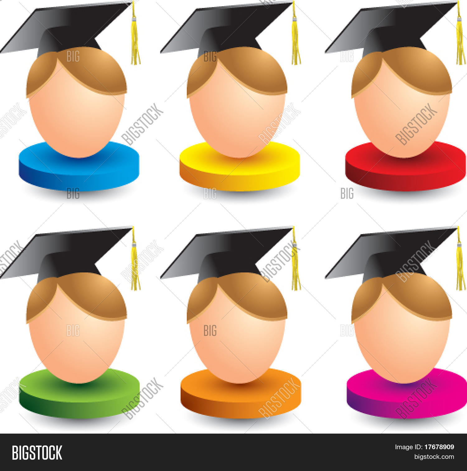 Graduation Heads On Vector & Photo (Free Trial) | Bigstock
