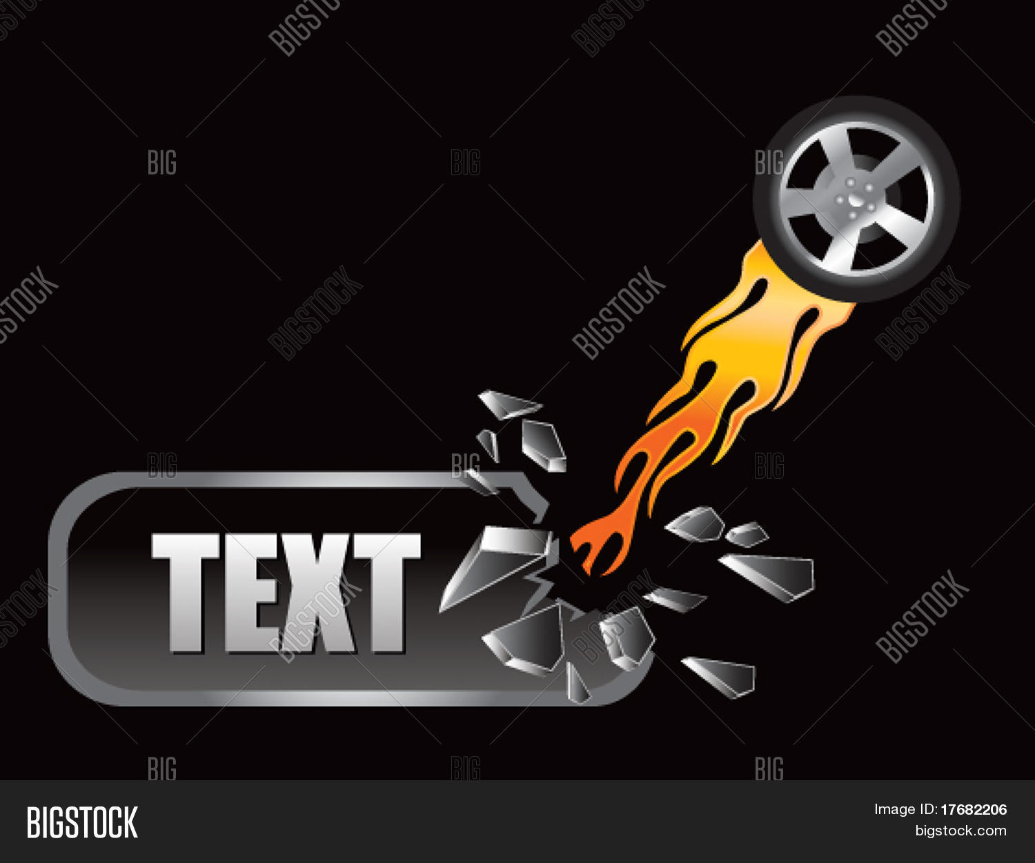 Flaming Tire On Vector & Photo (Free Trial) | Bigstock