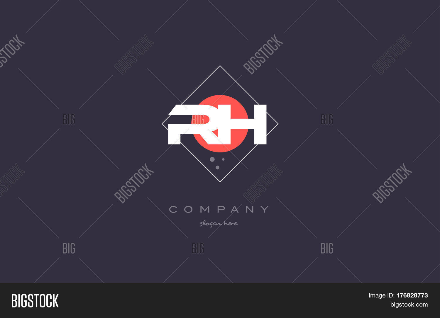 Rh R H Vintage Retro Vector & Photo (Free Trial) | Bigstock