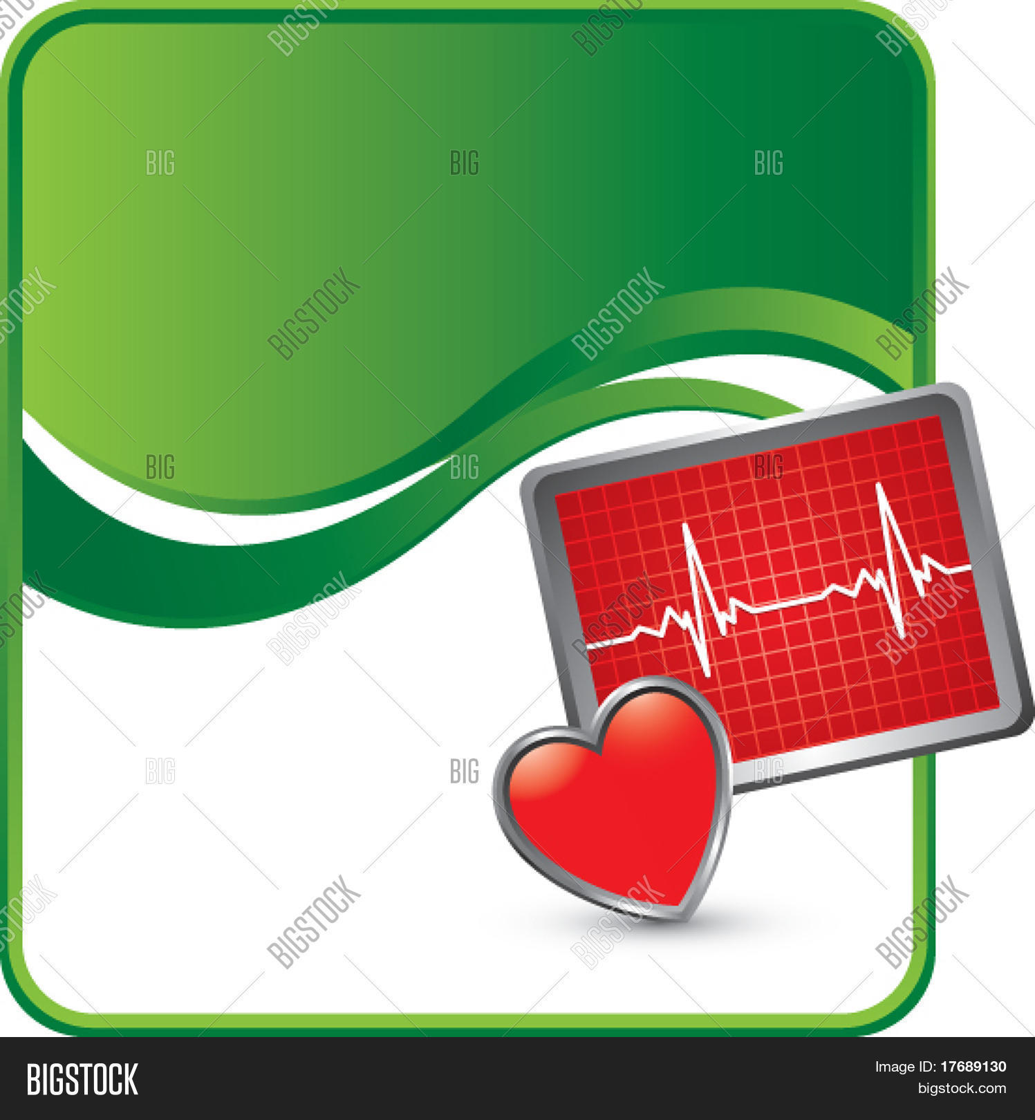Heart Monitor On Wave Vector & Photo (Free Trial) | Bigstock