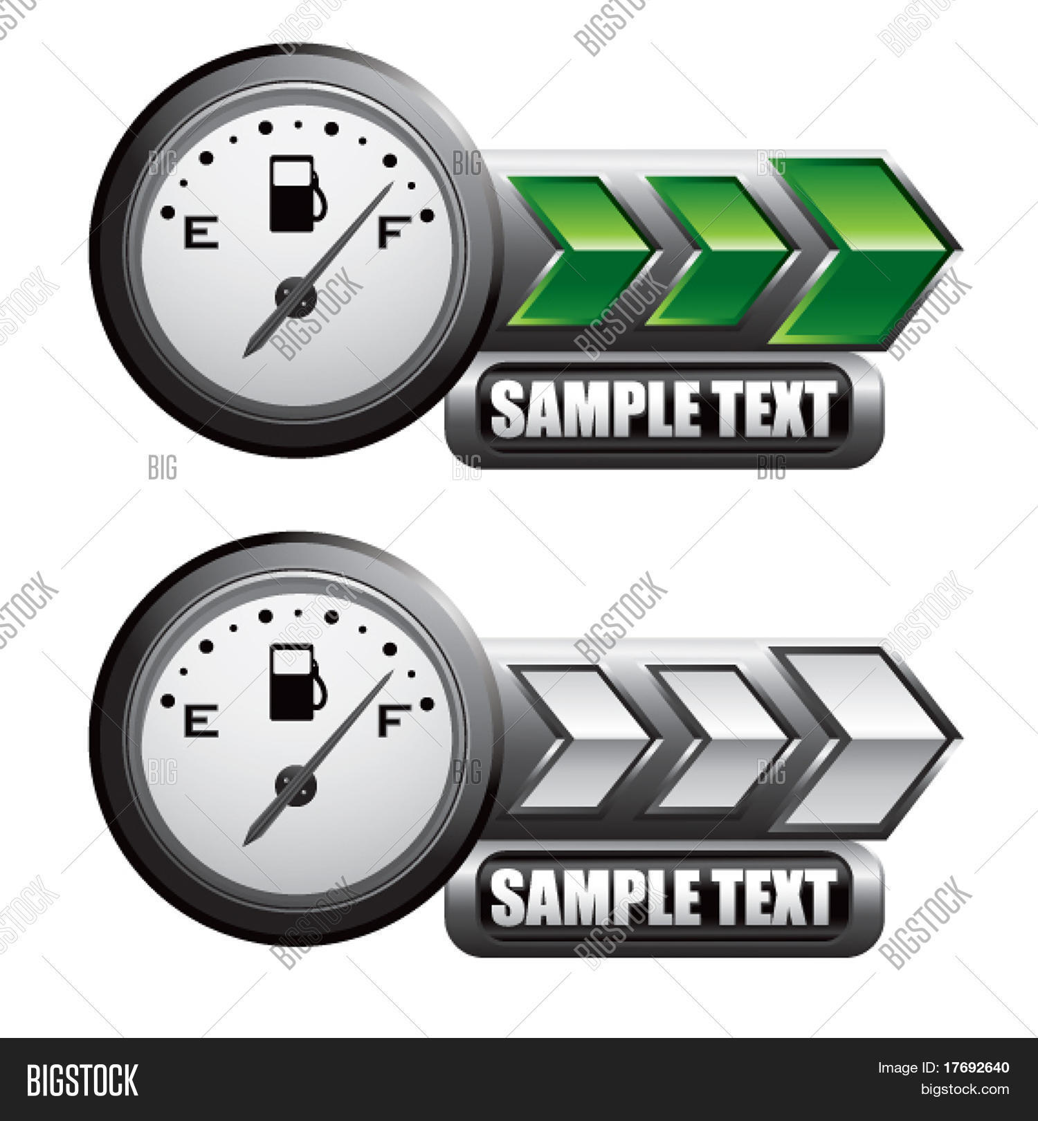 Gas Gauge On Arrow Vector & Photo (Free Trial) | Bigstock