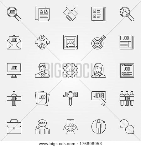 Job Icons Set. Vector Vector & Photo (Free Trial) | Bigstock