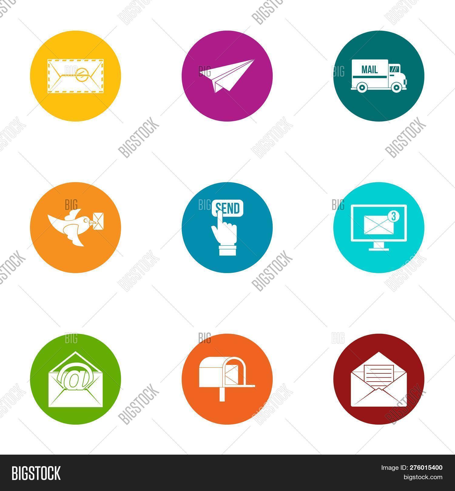 Submit Icons Set. Flat Image & Photo (Free Trial) | Bigstock
