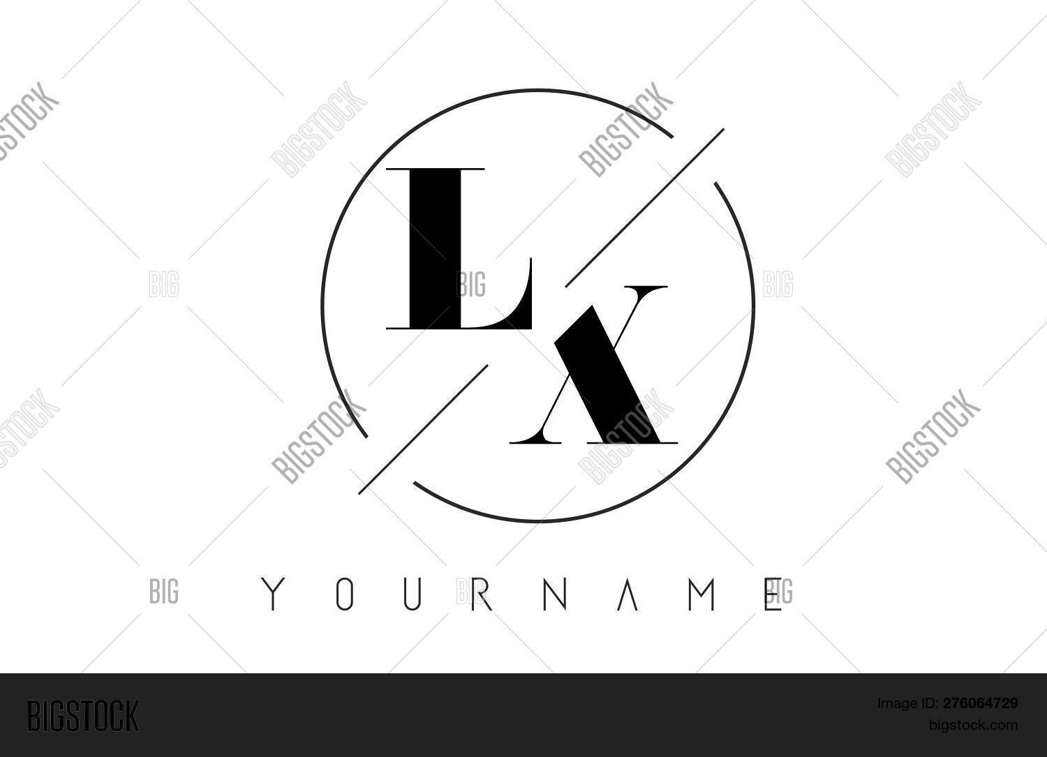 Lx Letter Logo Cutted Vector & Photo (Free Trial) | Bigstock