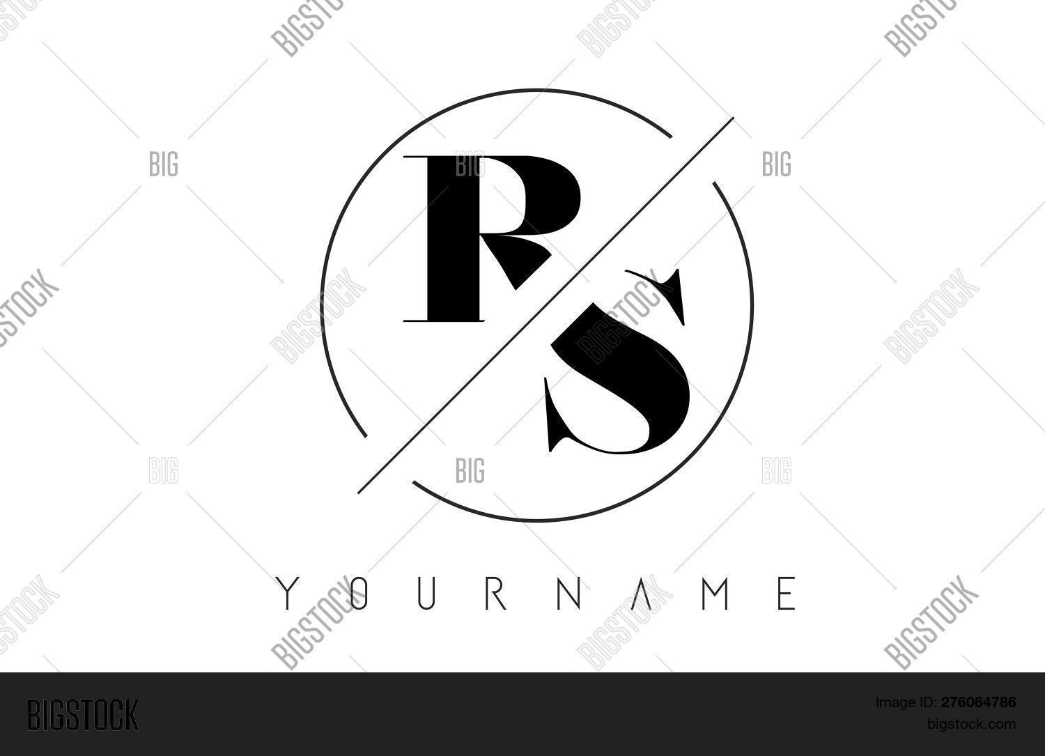 Rs Letter Logo Cutted Vector & Photo (Free Trial) | Bigstock