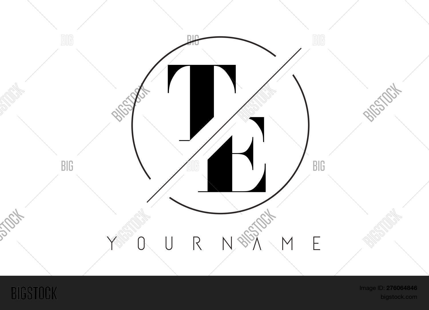 Te Letter Logo Cutted Vector & Photo (Free Trial) | Bigstock