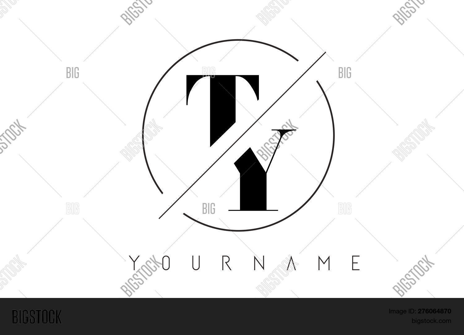 Ty Letter Logo Cutted Vector & Photo (Free Trial) | Bigstock