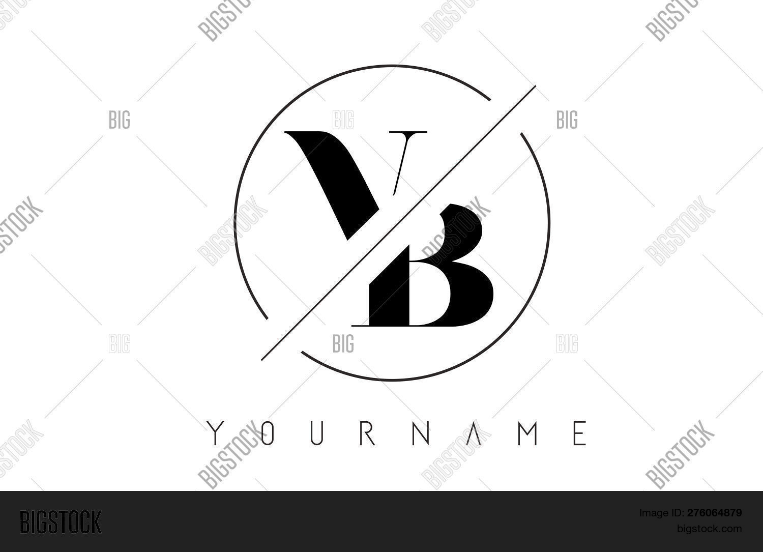 Vb Letter Logo Cutted Vector & Photo (Free Trial) | Bigstock