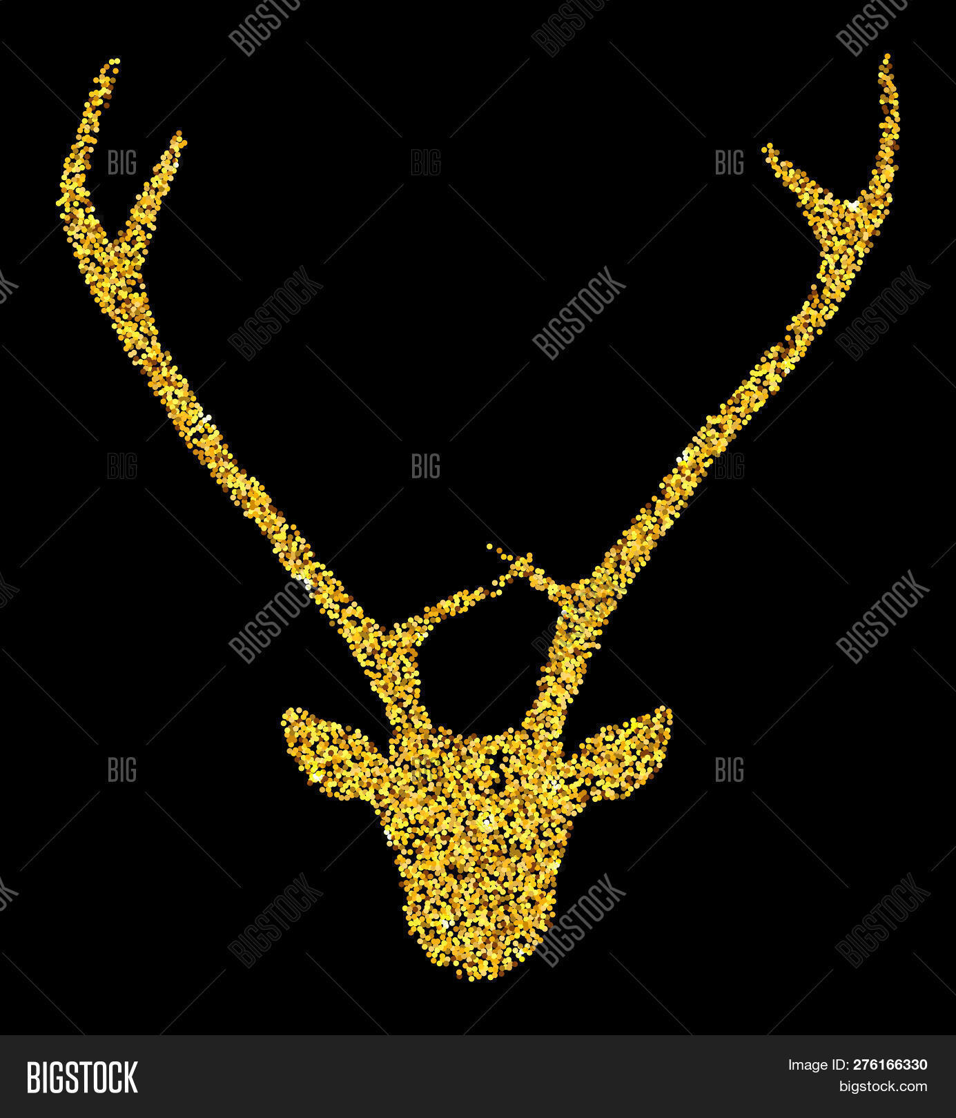 Gold Glitter Deer Vector & Photo (Free Trial) | Bigstock
