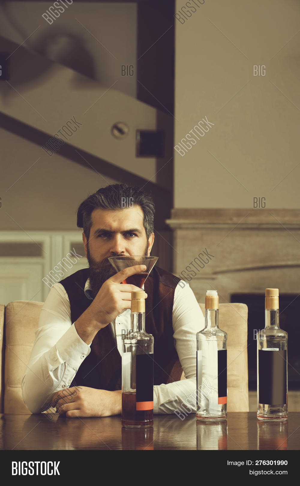 Hipster Drinking Red Image & Photo (Free Trial) | Bigstock