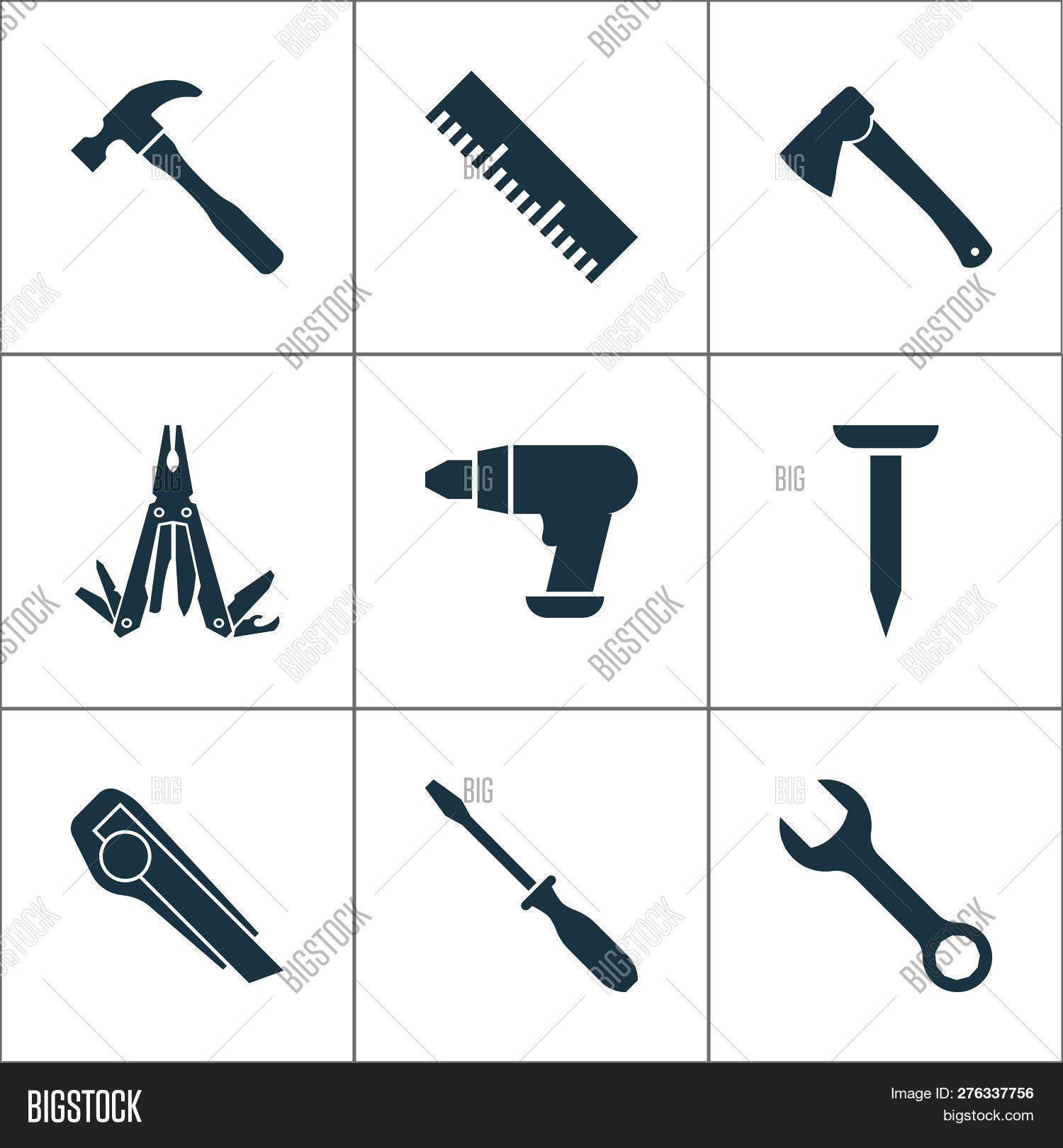 Handtools Icons Set Image & Photo (Free Trial) | Bigstock