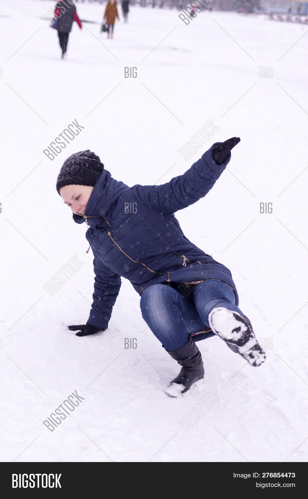 Girl Slipped On Ice Image & Photo (Free Trial) | Bigstock