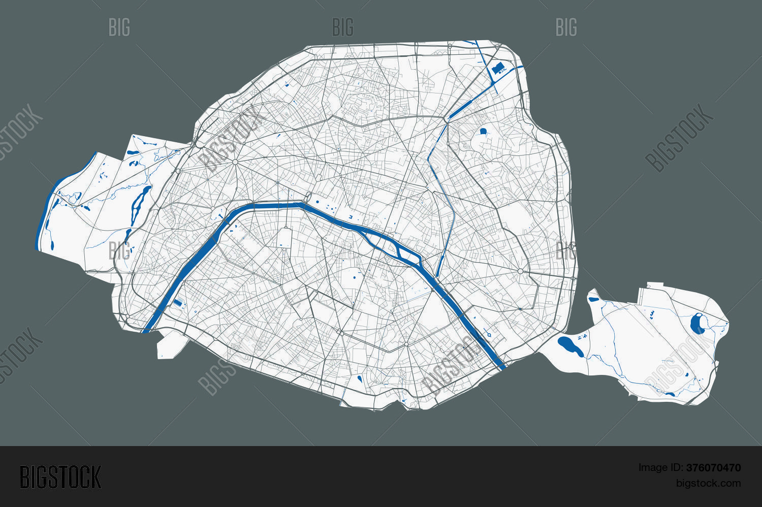 Paris Map. Detailed Vector & Photo (Free Trial) | Bigstock