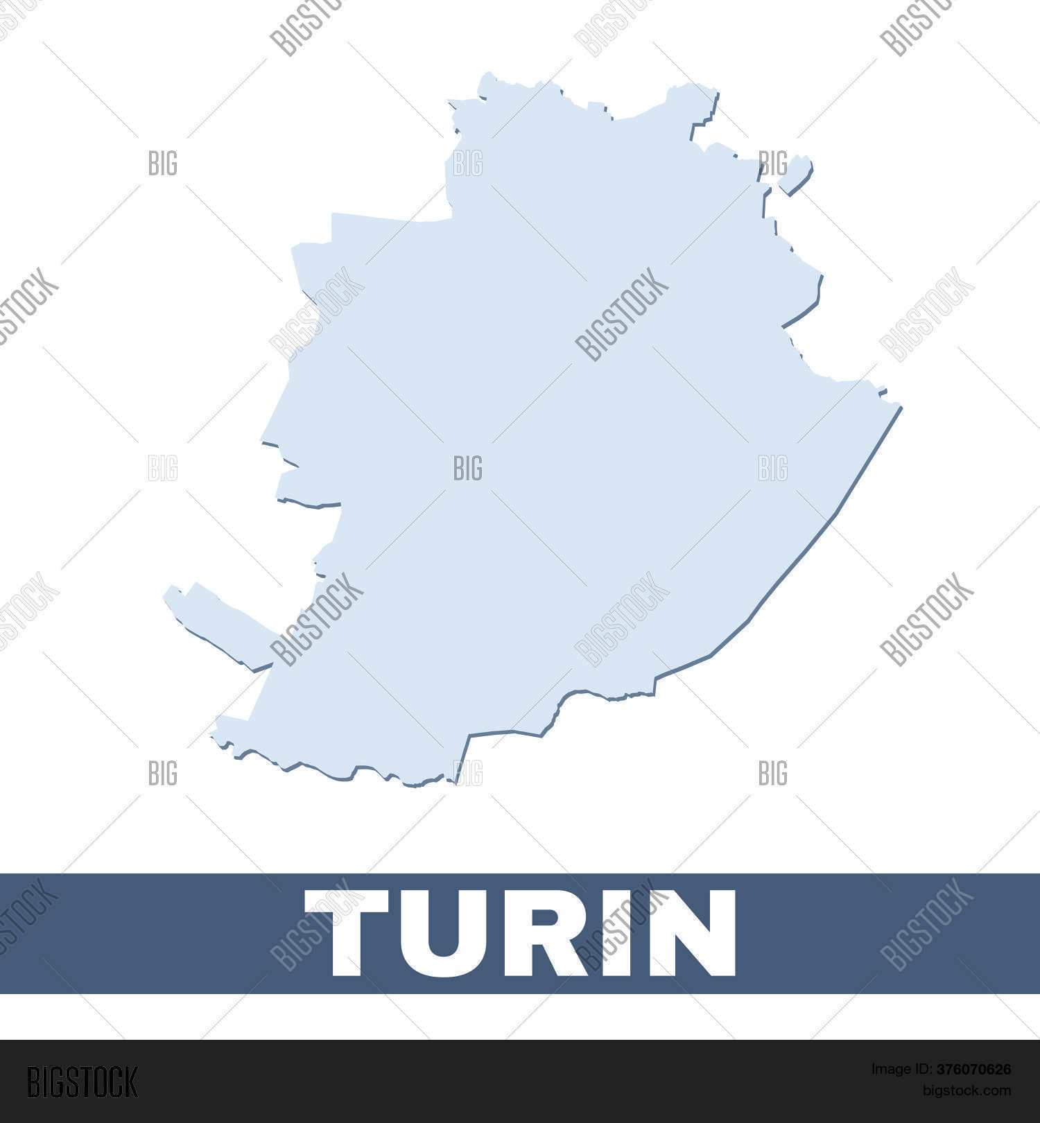 Turin Outline Map. Vector & Photo (Free Trial) | Bigstock