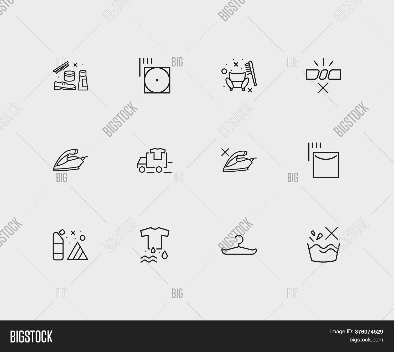Laundry Icons Set. Image & Photo (Free Trial) | Bigstock