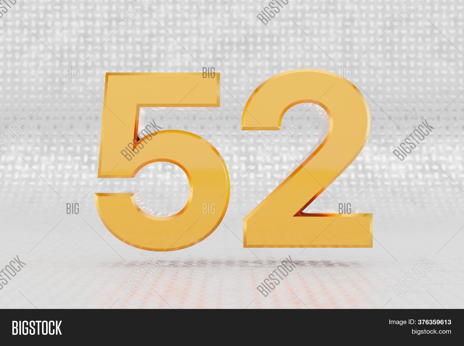 Yellow 3d Number 52. Image & Photo (Free Trial) | Bigstock