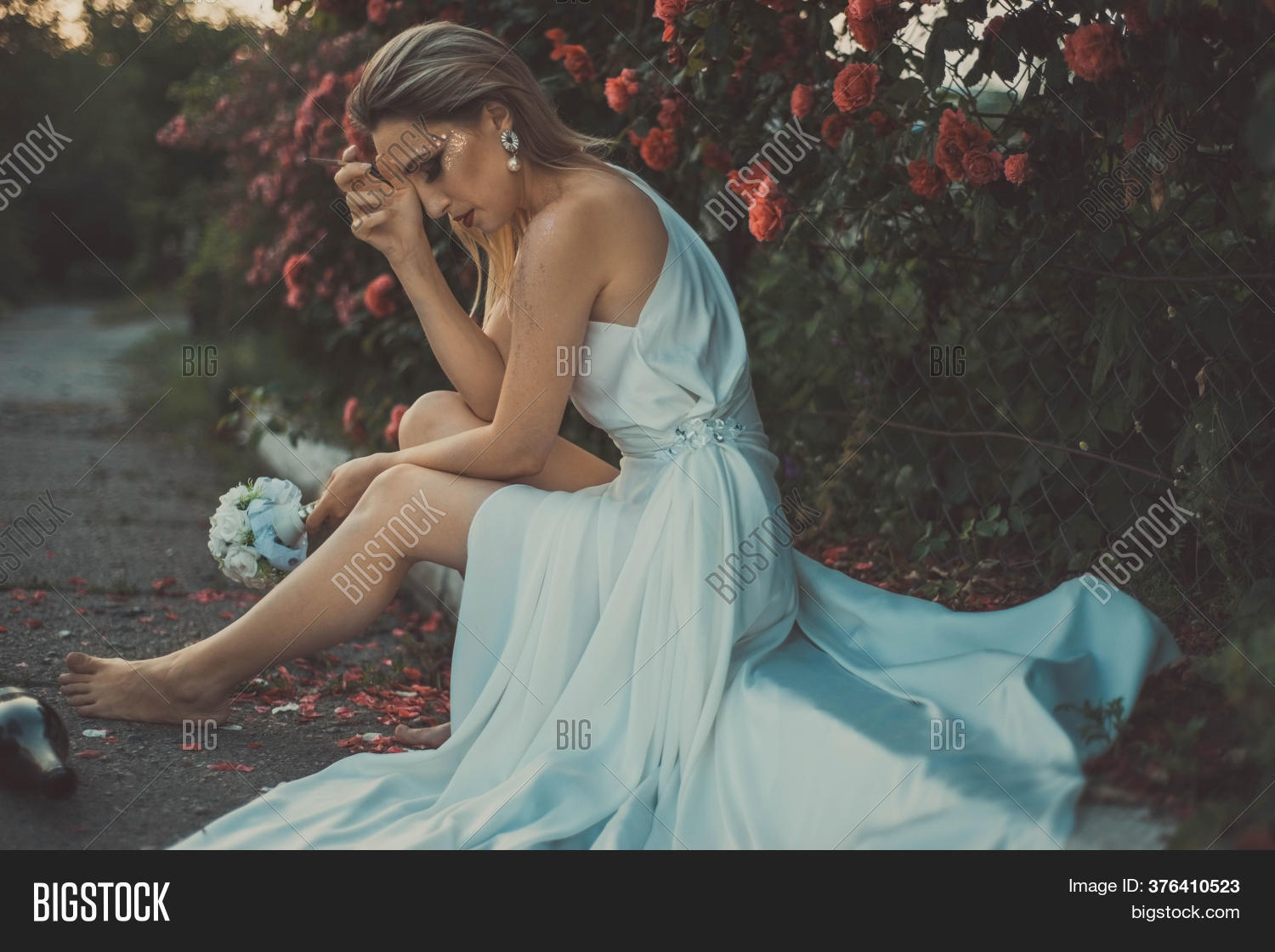 Sad Bride Smokes Image & Photo (Free Trial) | Bigstock