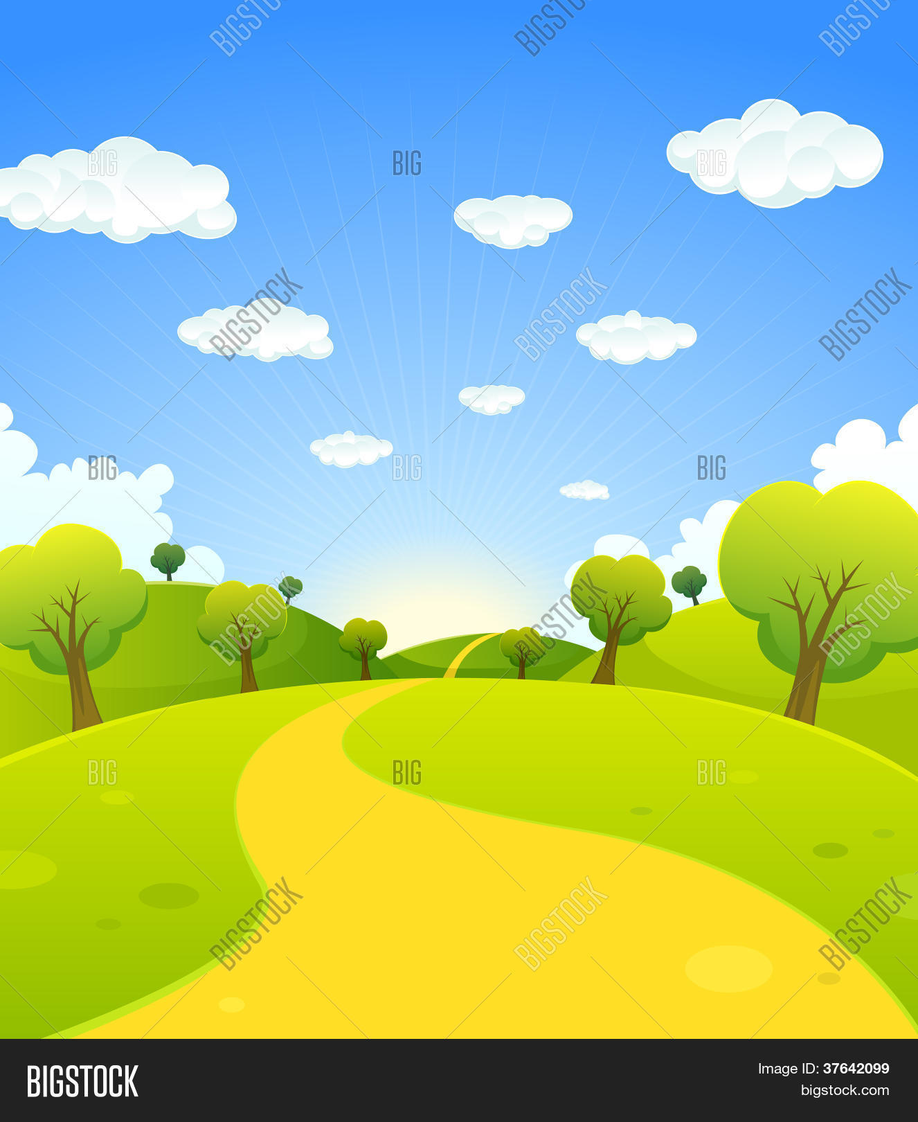 Spring Summer Cartoon Vector & Photo (Free Trial) | Bigstock