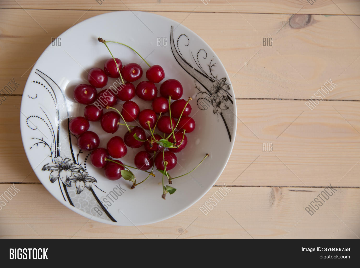 Fresh Cherry On Plate Image & Photo (Free Trial) | Bigstock