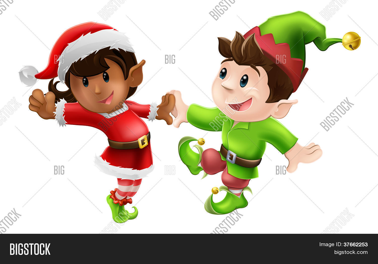 Christmas Elves Vector & Photo (Free Trial) | Bigstock