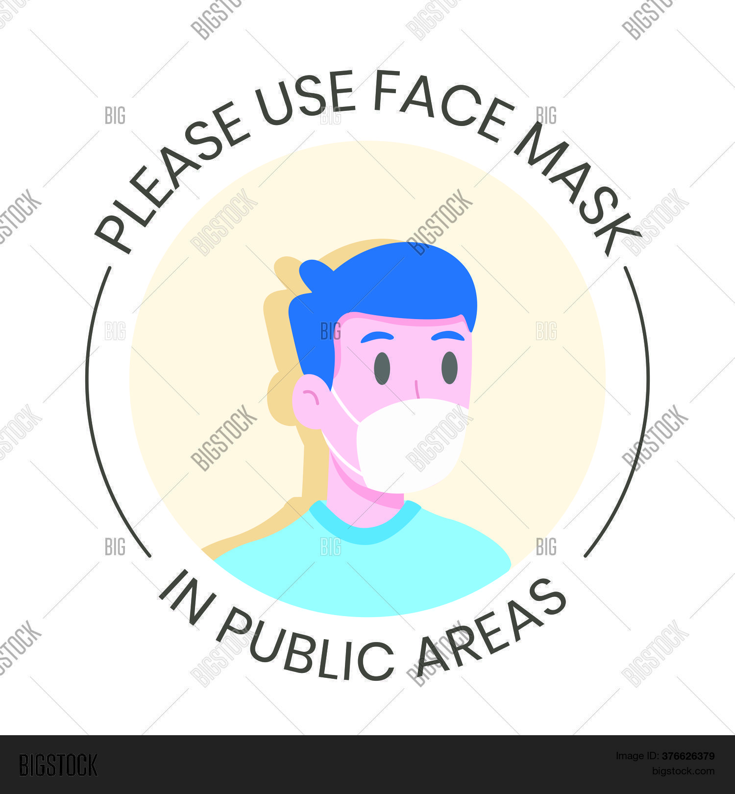 Wear Face Mask Sign. Vector & Photo (Free Trial) | Bigstock