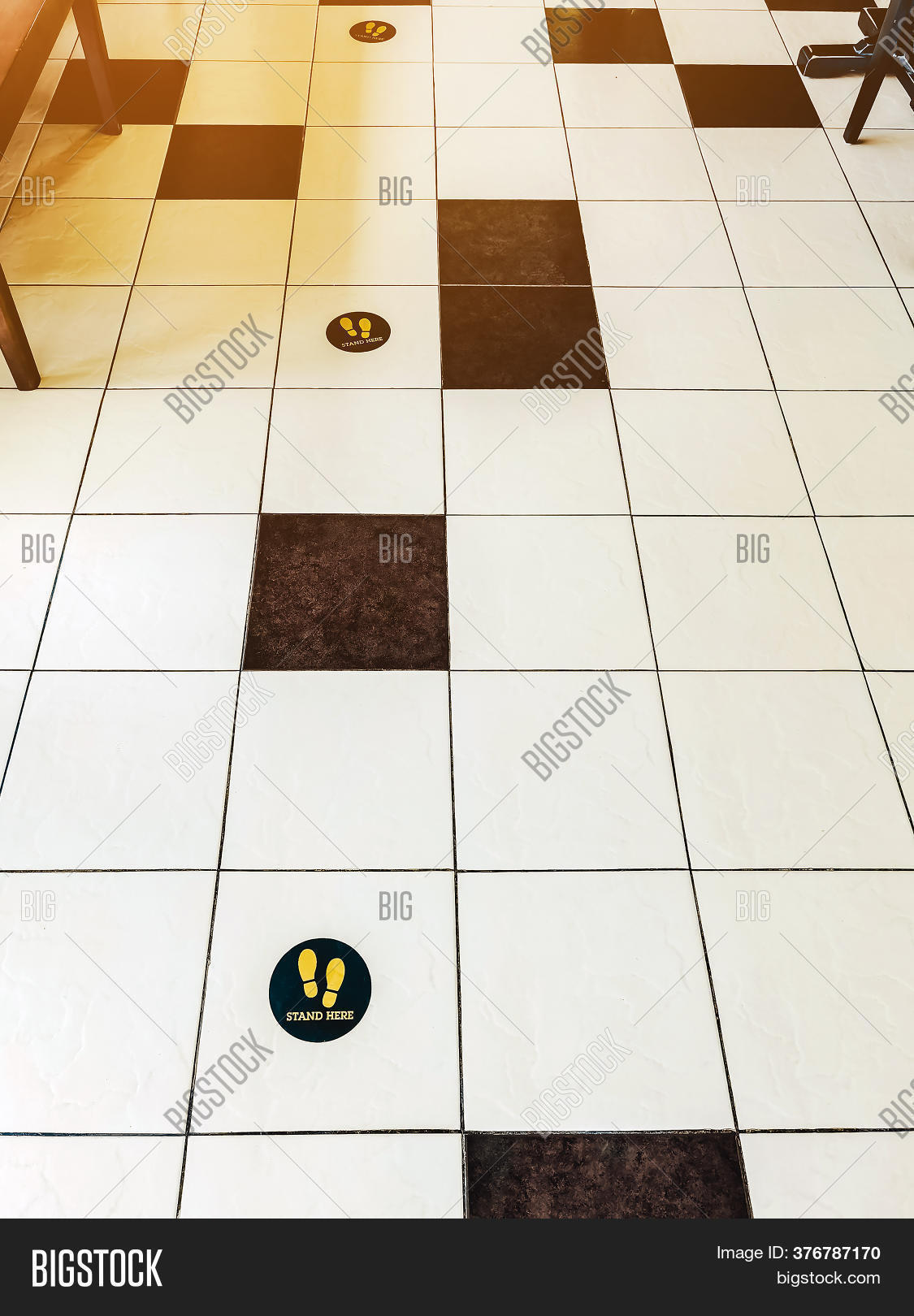 Stand Here Foot Sign Image & Photo (Free Trial) | Bigstock