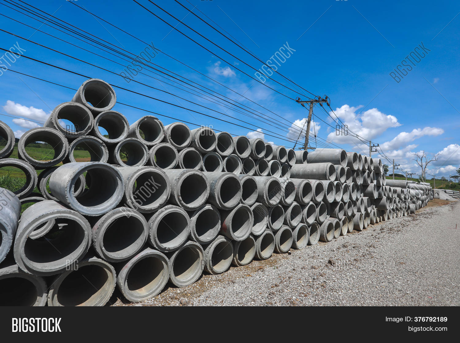 Stacked Pipe Concrete Image & Photo (Free Trial) | Bigstock