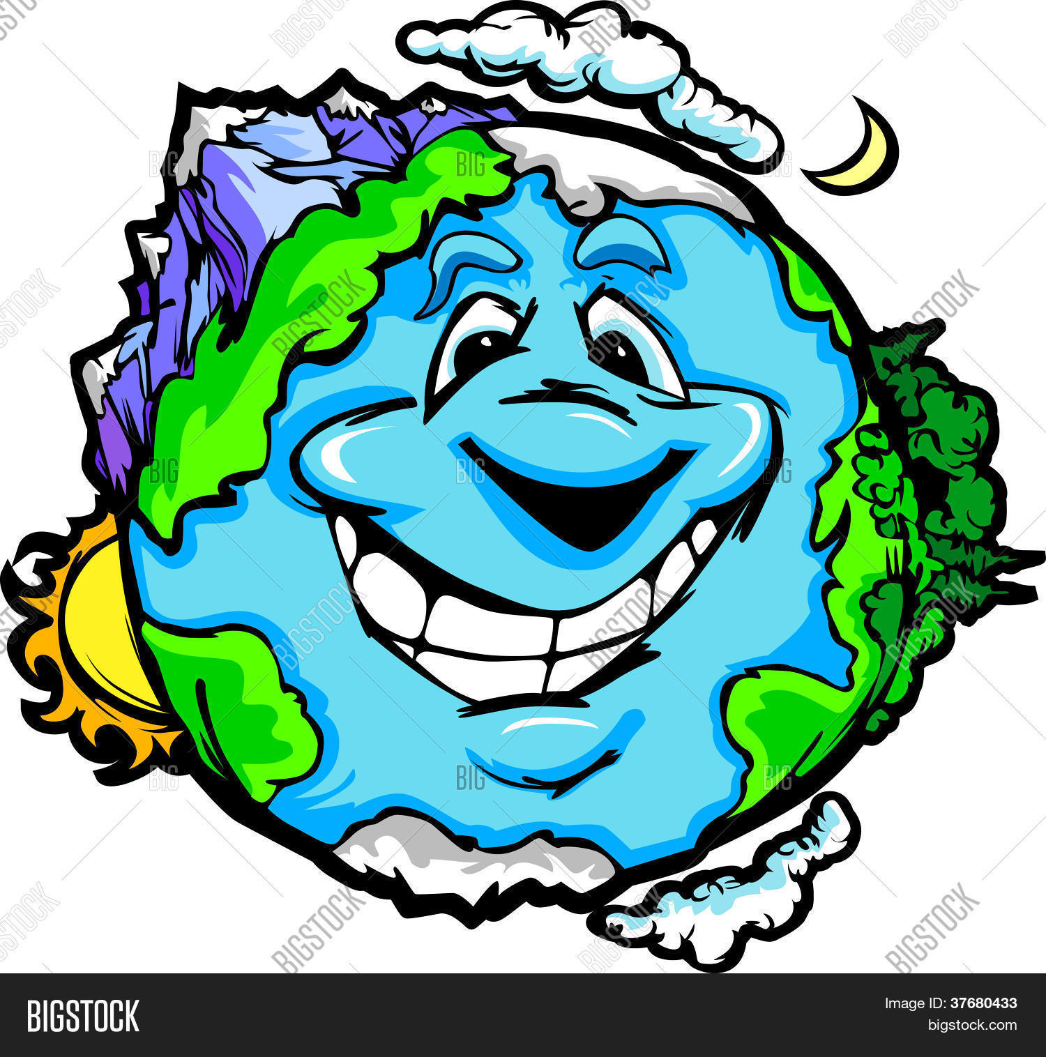 Happy Planet Earth Vector & Photo (Free Trial) | Bigstock