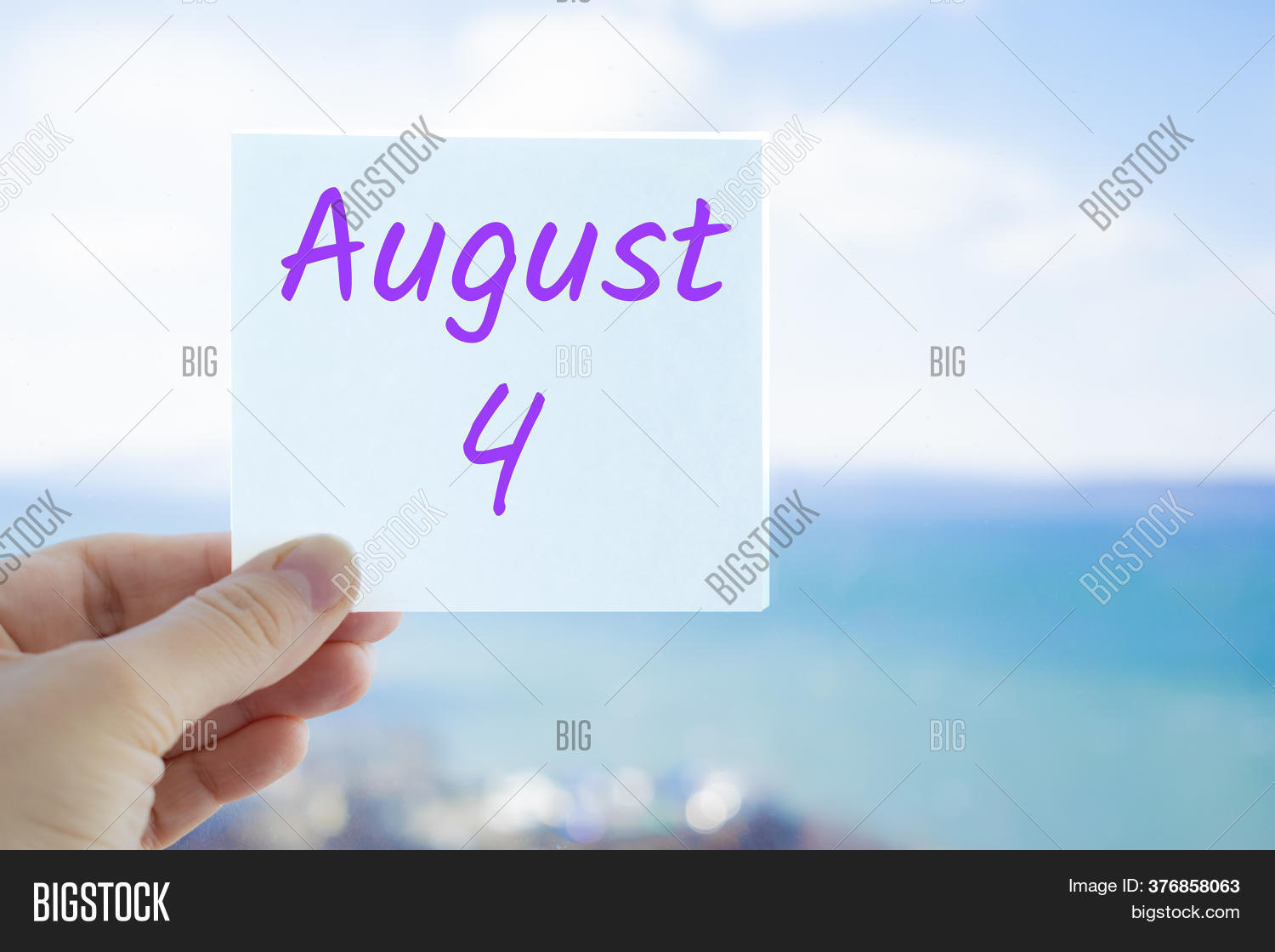 August 4th. Hand Image & Photo (Free Trial) | Bigstock