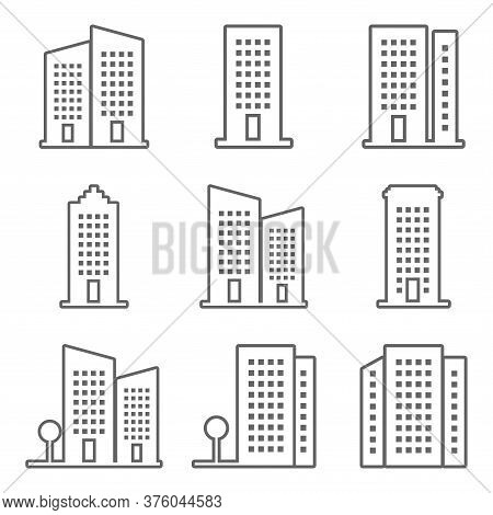Set Buildings Outline Vector & Photo (Free Trial) | Bigstock