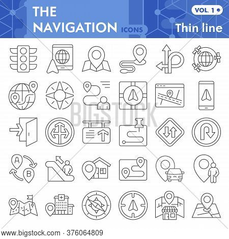 Navigation Thin Line Vector & Photo (Free Trial) | Bigstock
