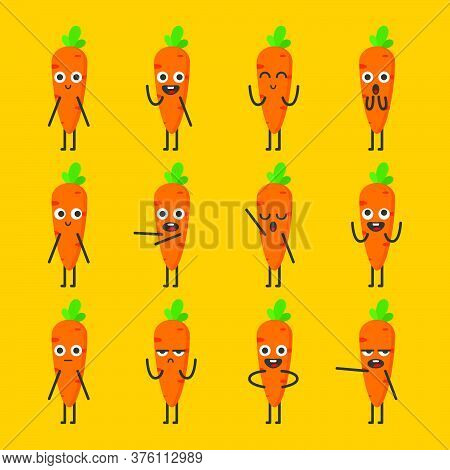 Carrot Character Set Vector & Photo (Free Trial) | Bigstock