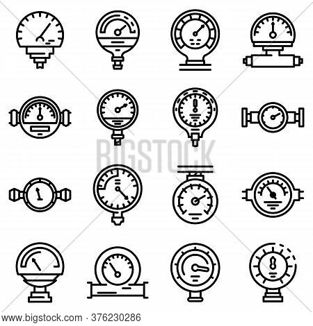 Manometer Icons Set. Vector & Photo (Free Trial) | Bigstock