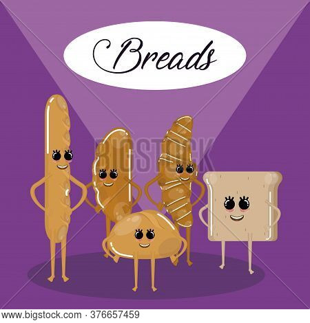 Breads Cartoon Vector & Photo (Free Trial) | Bigstock