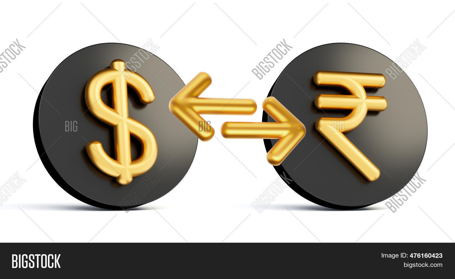 3d Golden Dollar Rupee Image & Photo (Free Trial) | Bigstock