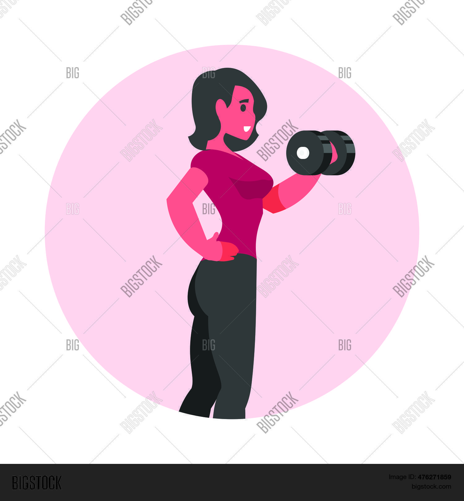 Gymer Woman Damble. Vector & Photo (Free Trial) | Bigstock