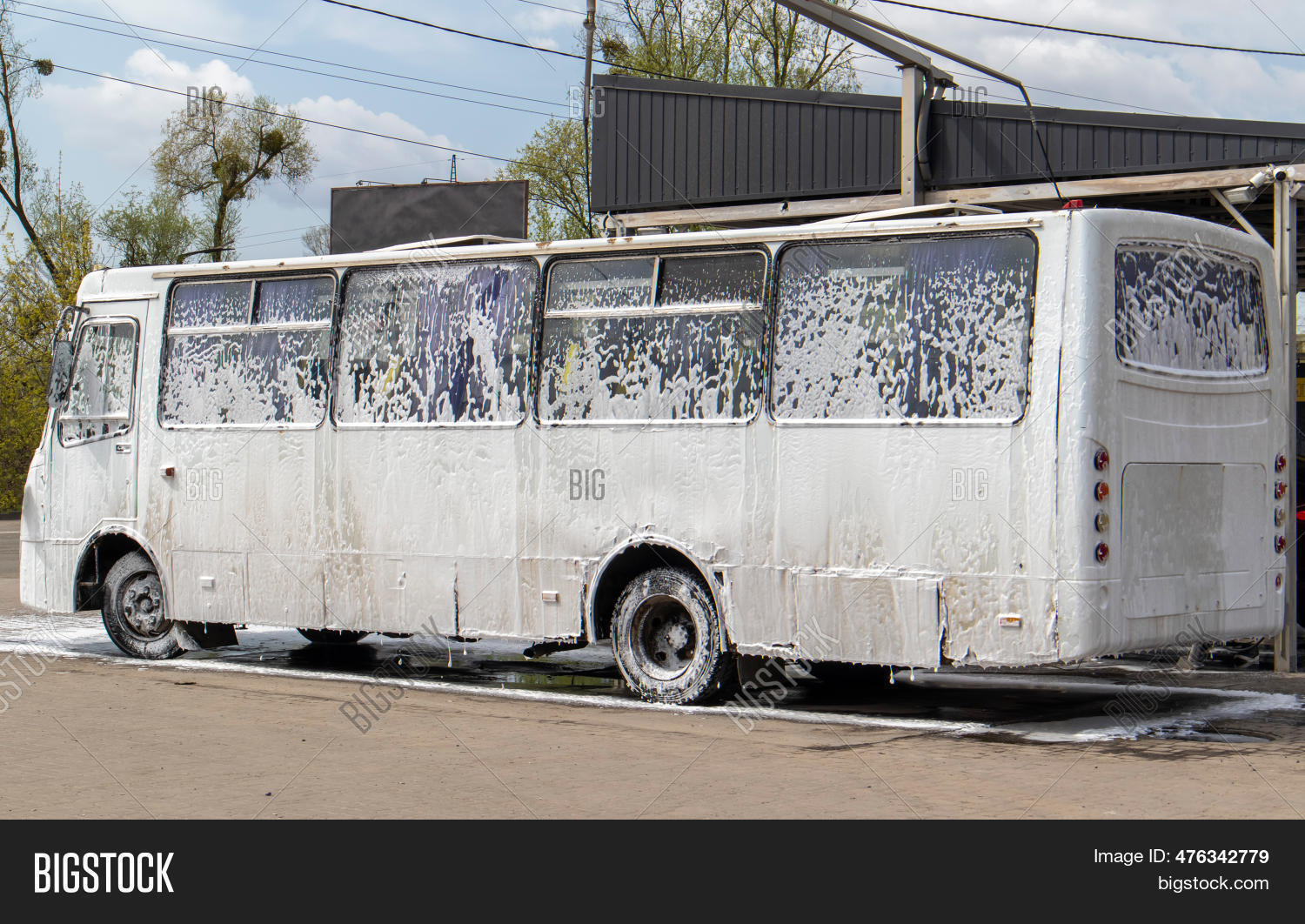 Big White Bus Foam Image & Photo (Free Trial) | Bigstock