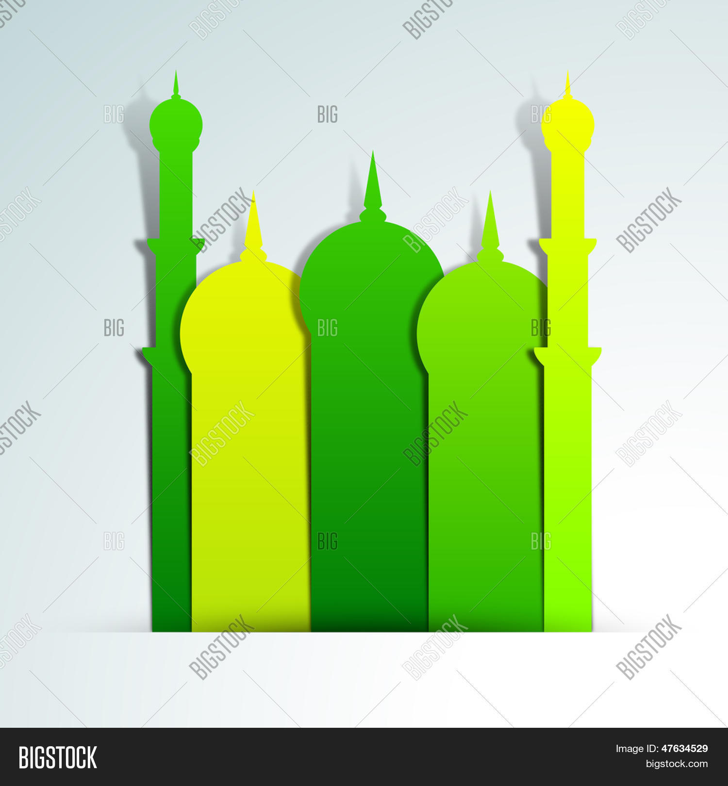 Green Mosque On Vector & Photo (Free Trial) | Bigstock