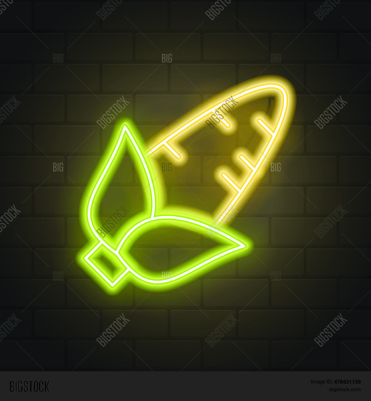 Corn Neon Icon. Corn Vector & Photo (Free Trial) | Bigstock
