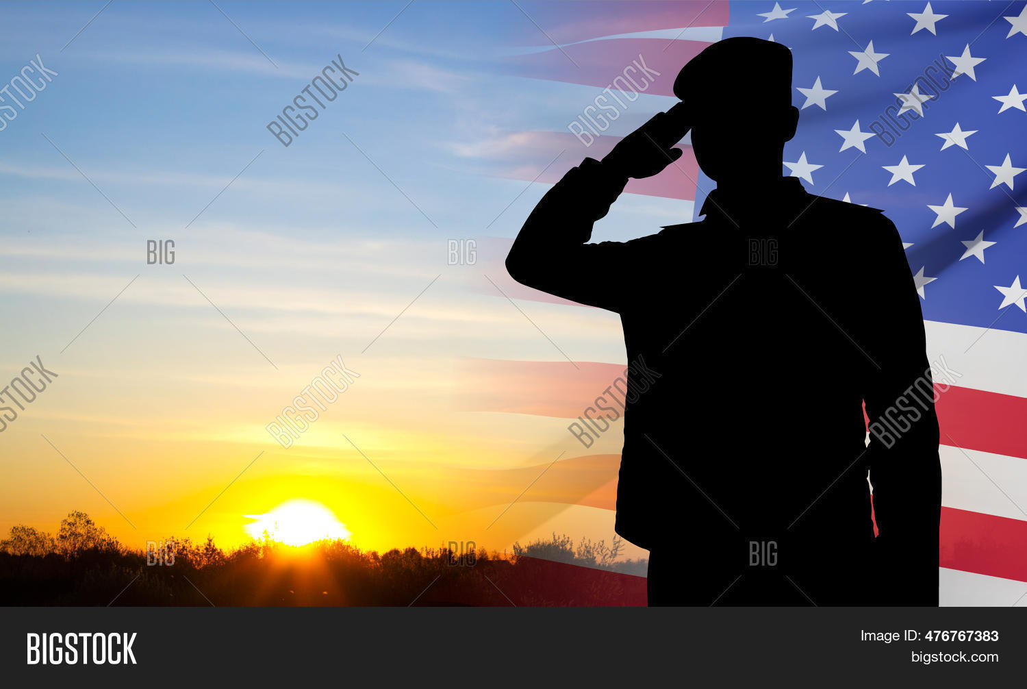 Silhouette Saluting Image & Photo (Free Trial) | Bigstock
