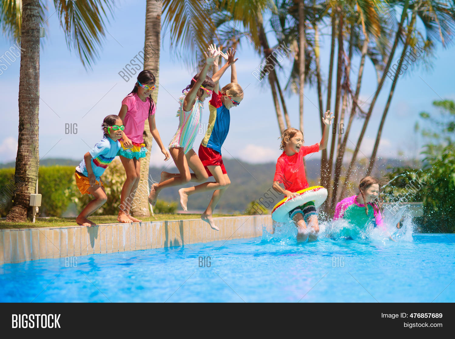 Group Kids Jump Into Image & Photo (Free Trial) | Bigstock