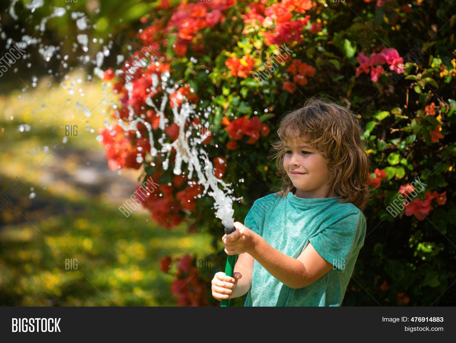Happy Kid Boy Pours Image & Photo (Free Trial) | Bigstock
