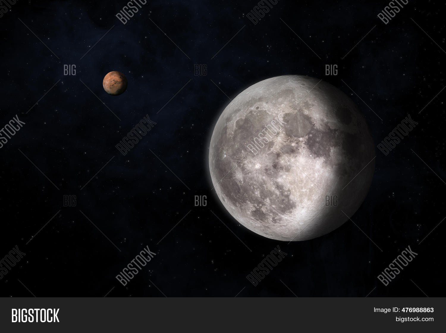 Conjunction Moon Mars Image & Photo (Free Trial) | Bigstock