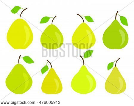 Pear Set Isolated On Vector & Photo (Free Trial) | Bigstock