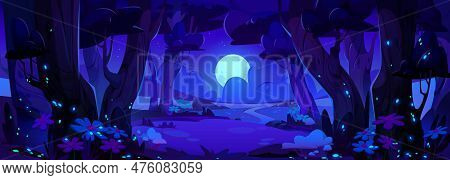 Night Forest Vector Vector & Photo (Free Trial) | Bigstock