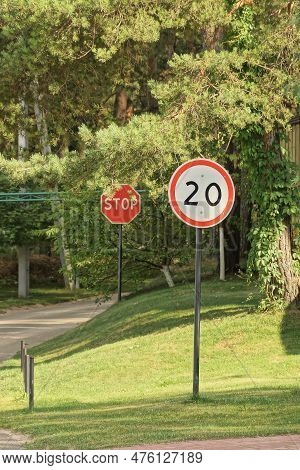 Two Road Signs Speed Image & Photo (Free Trial) | Bigstock