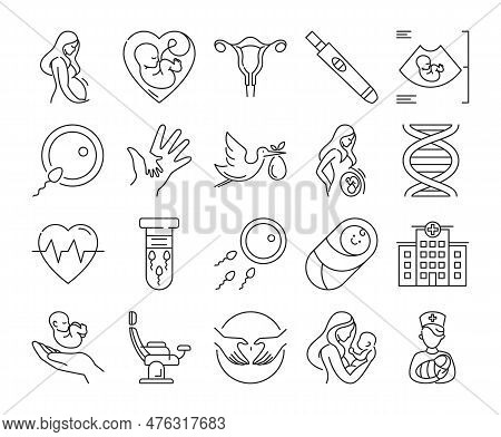 Pregnancy Icon Set Vector & Photo (Free Trial) | Bigstock