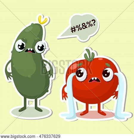 Angry Cucumber Crying Vector & Photo (Free Trial) | Bigstock