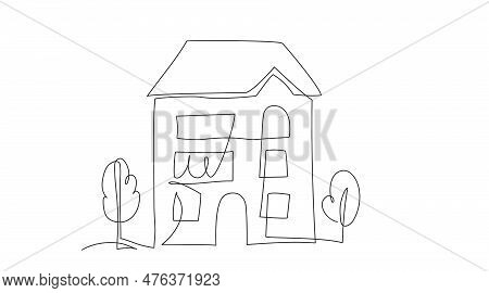 House Continuous Line Vector & Photo (Free Trial) | Bigstock